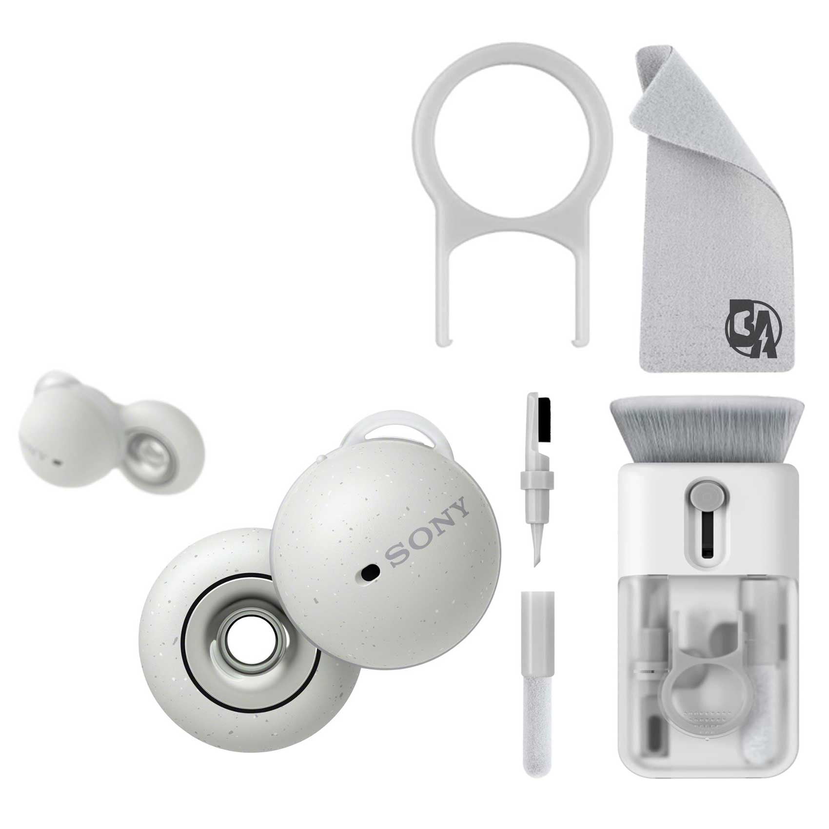 Sony Linkbuds True Wireless Open Ear Earbuds In White With Cleaning Kit