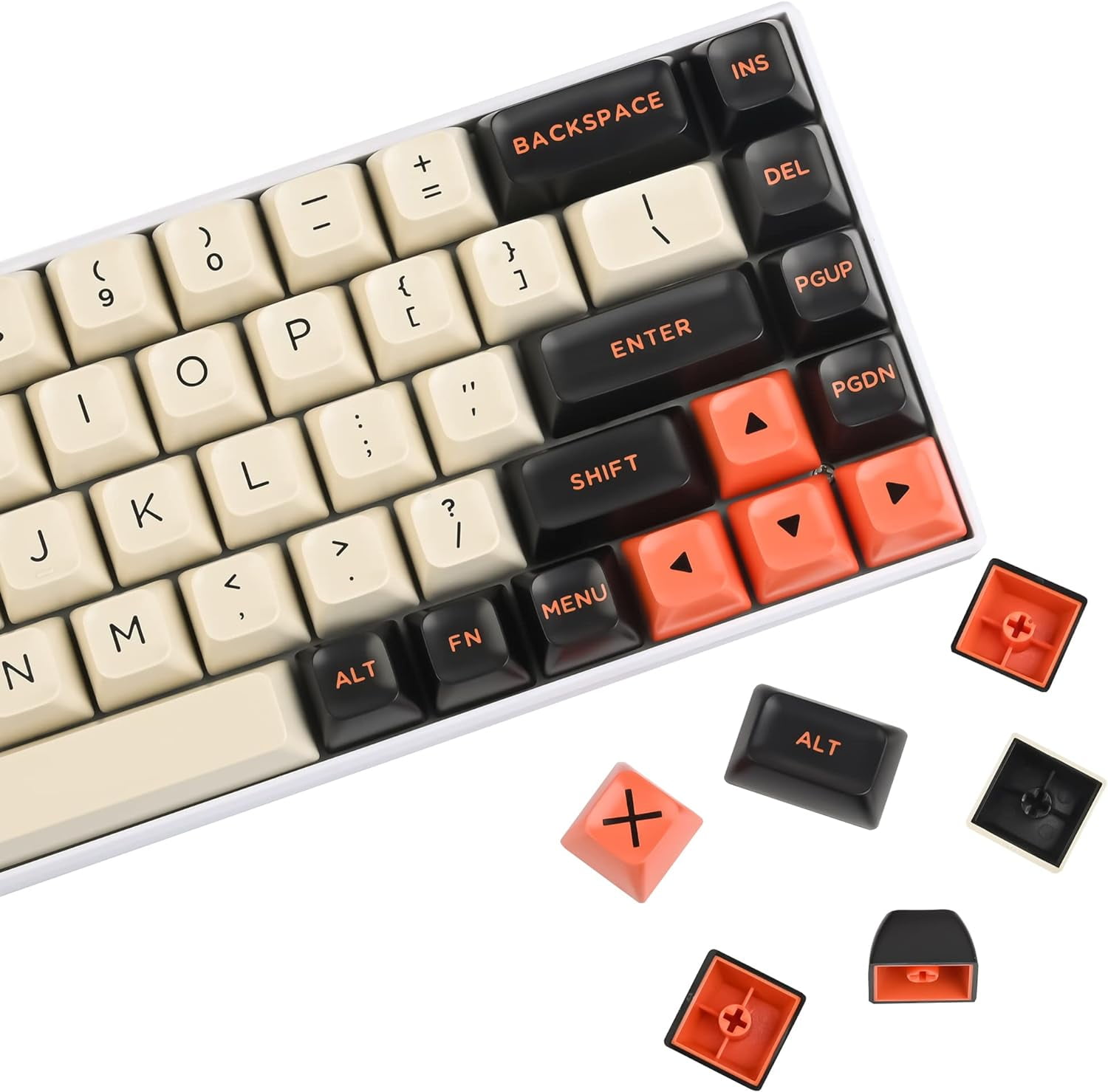 SHIQI-Retro Carbon Keycaps ASA Profile 150-Key Custom Doubleshot ABS ...