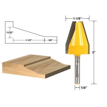 Yonico 3 Bit Raised Panel Cabinet Door Router Bit Set- Bevel- 1/2 ...