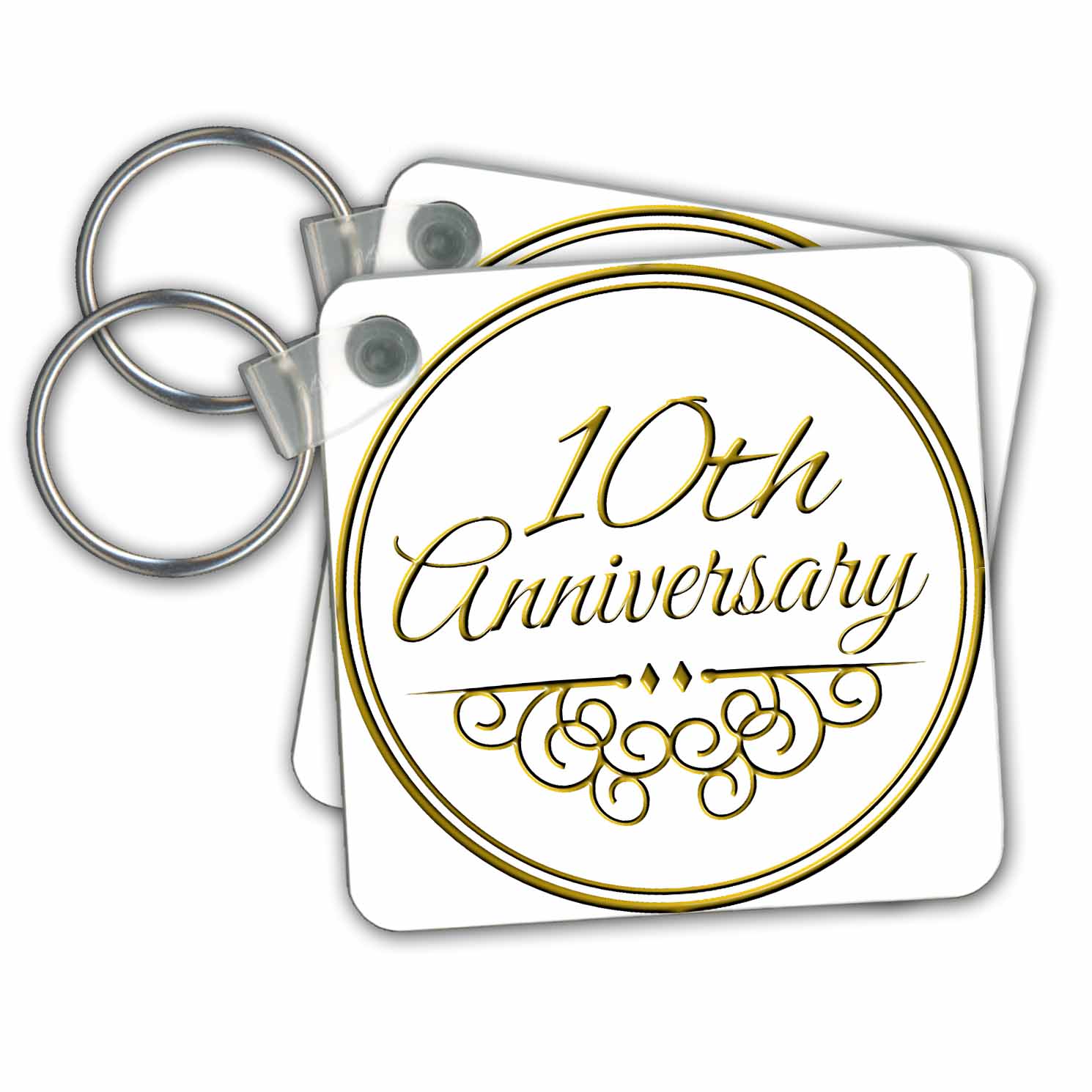 3dRose 10th Anniversary Gift Gold Text For Celebrating Wedding