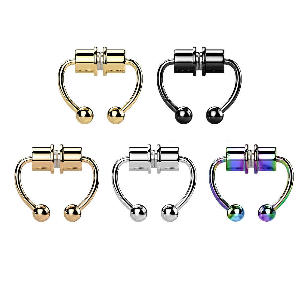 BodyJewelryOnline Faux Magnetic Septum Nose Ring Horseshoe Stainless ...