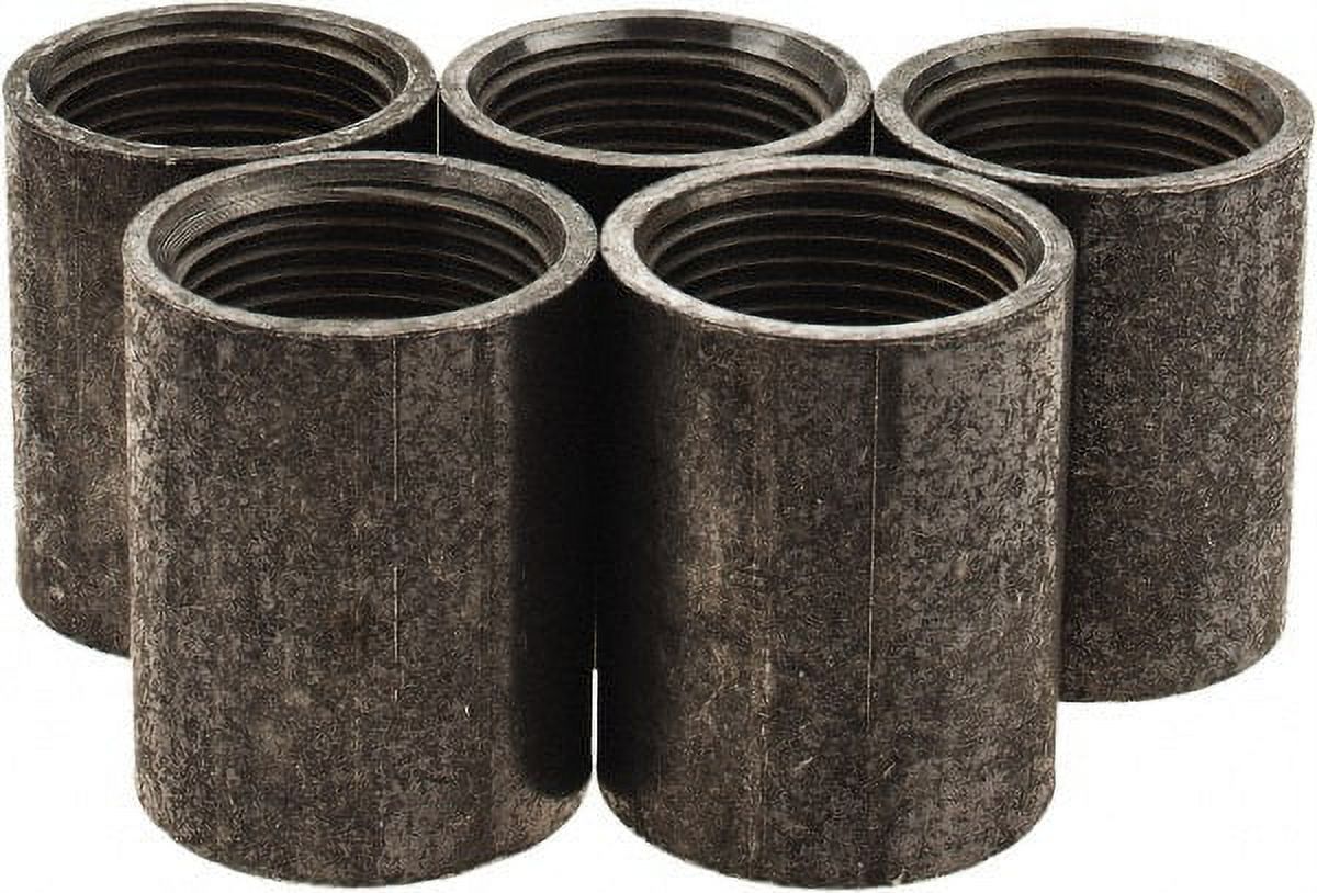 5 Pack 1" Class 150 Black-Finish Malleable Iron Pipe Couplings ...