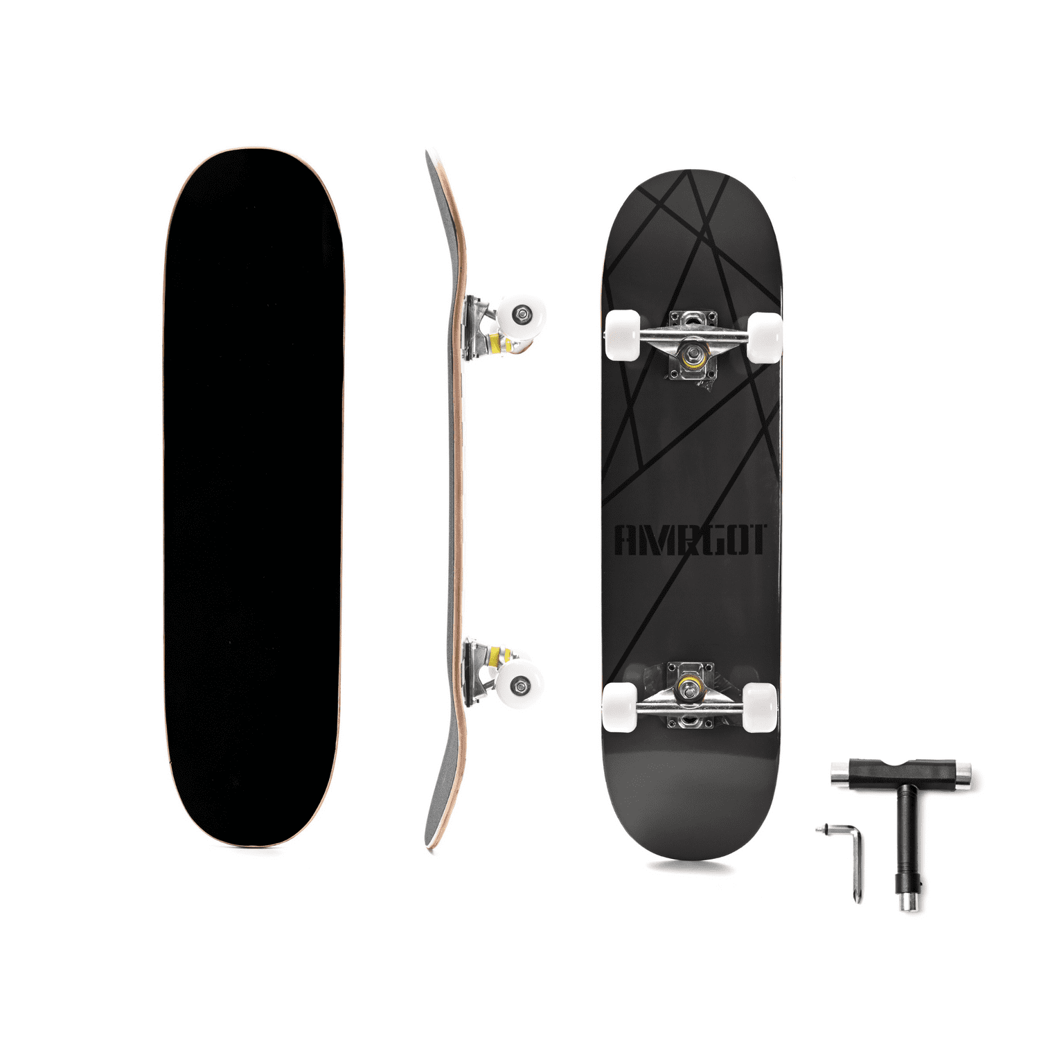 Patineta De Madera Skate Principiantes Adultos Adolescentes | Walmart ...