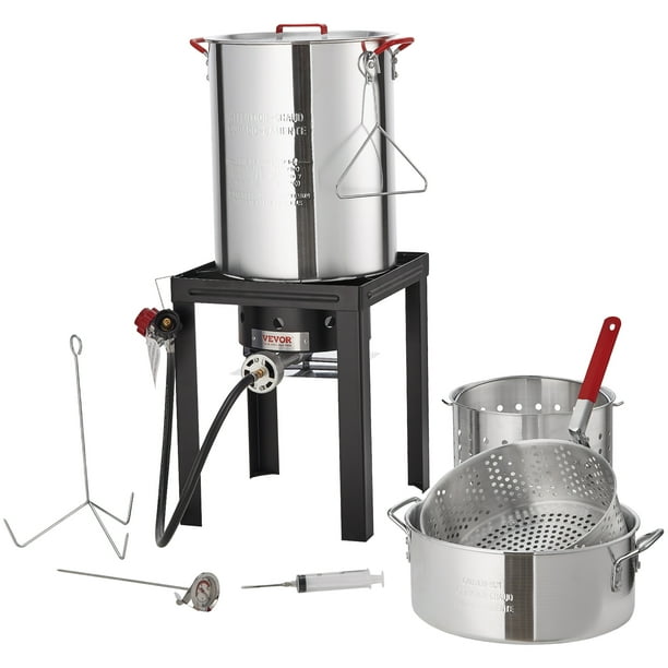 VEVOR 30 qt 54,000 BTU Aluminum Turkey & Fish Steamer Cooker Set ...
