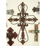 DecMode Brown Metal Scroll Cross Wall Decor - Walmart.com