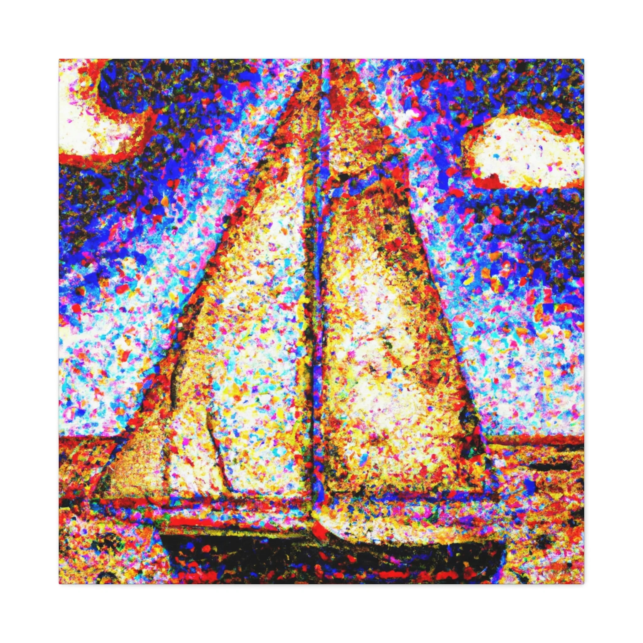 Sailboat in Pointillism - Canvas - Walmart.com