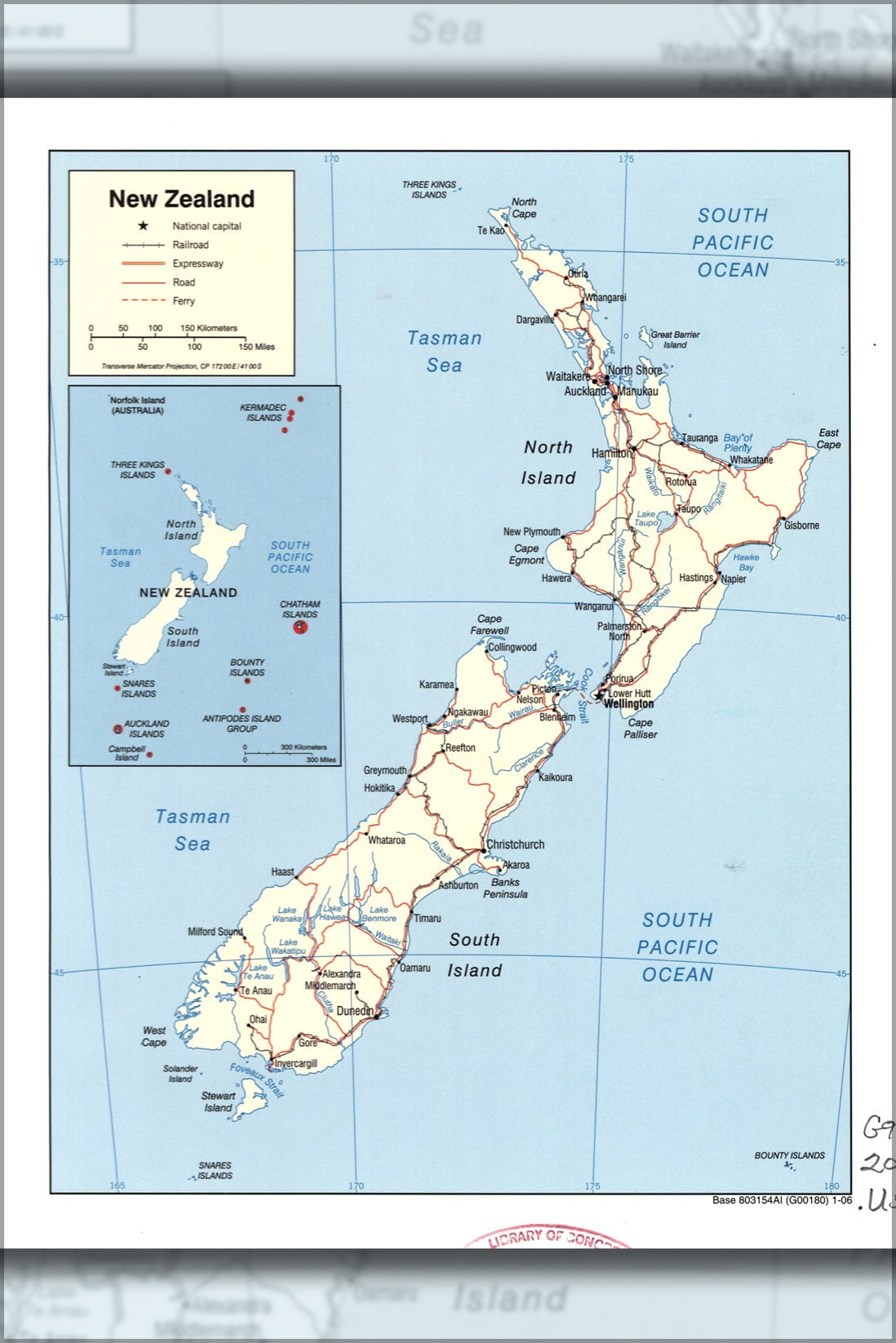 24"x36" Gallery Poster, cia map of new zealand 2006 p2 - Walmart.com