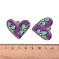 Acrylic Pendants 3D Printed Heart with Flower Pattern Colorful ...
