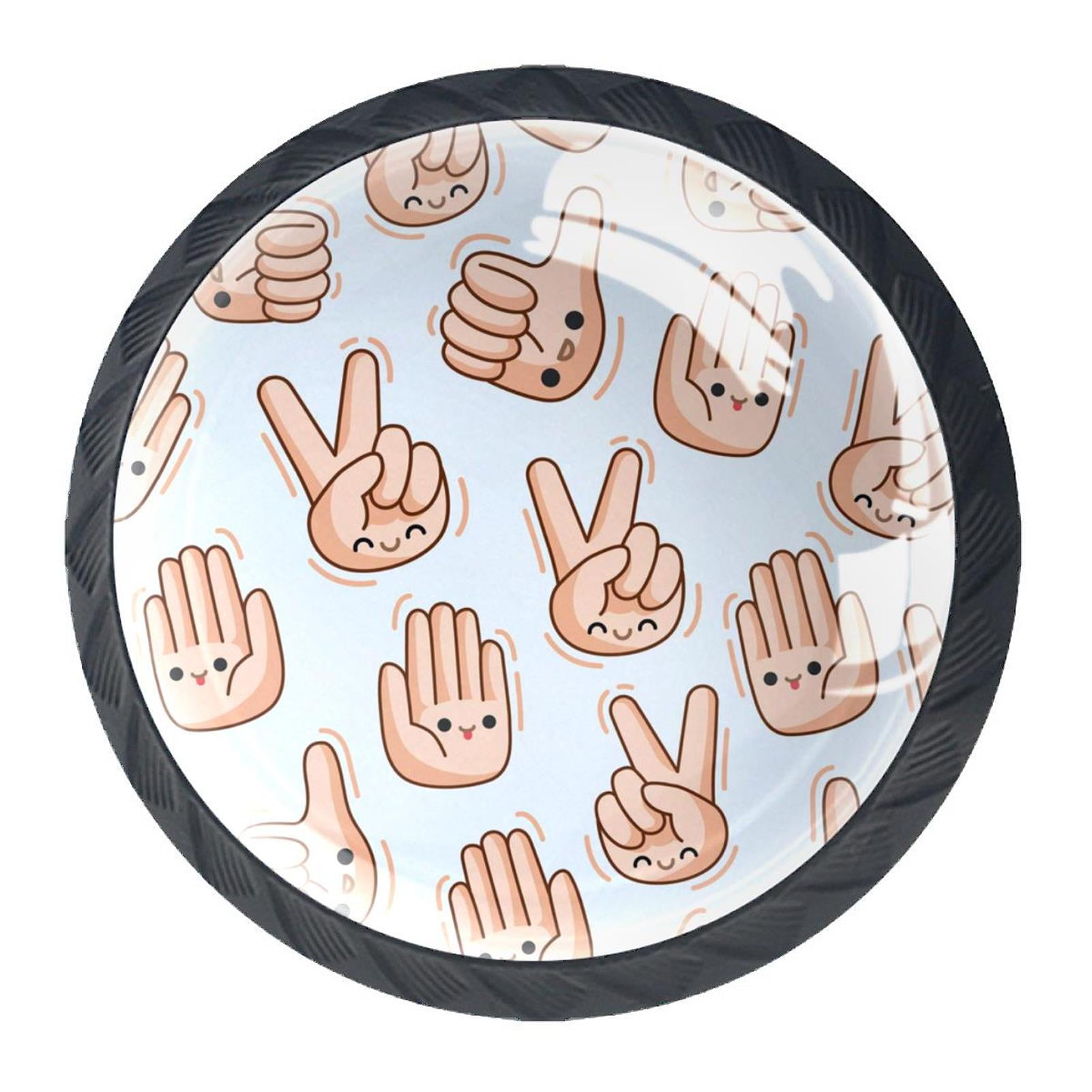 4 Pcs Finger-Guessing Game Knobs for Kitchen Cabinet Cupboard Dresser ...