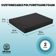 2-Pack Packing Foam Sheets - 16x12x2 Customizable Polyurethane Insert Pads for Tool Case ...