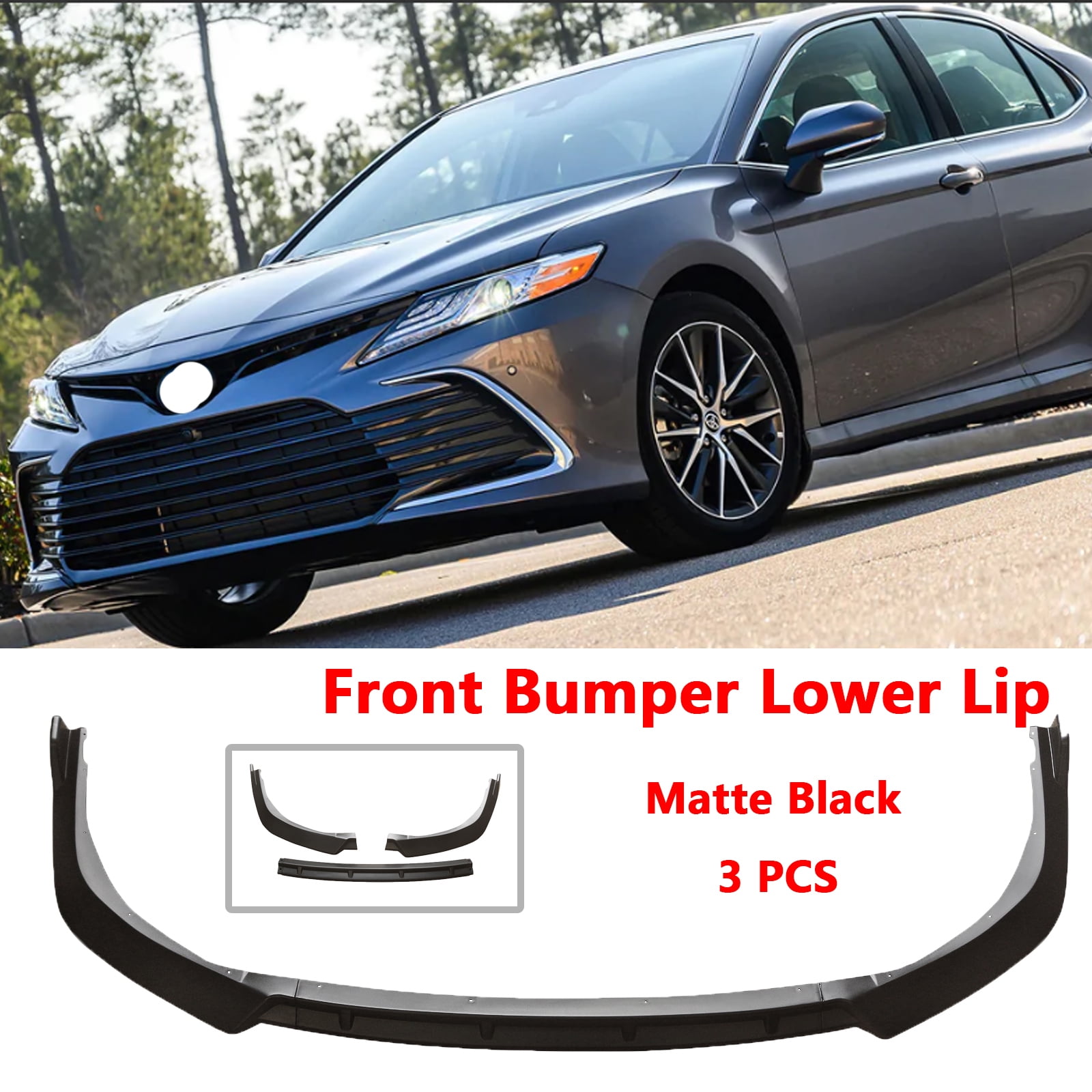 NINTE Front Bumper Lower Lip for 2021 Toyota Camry L / LE / XLE Matte ...