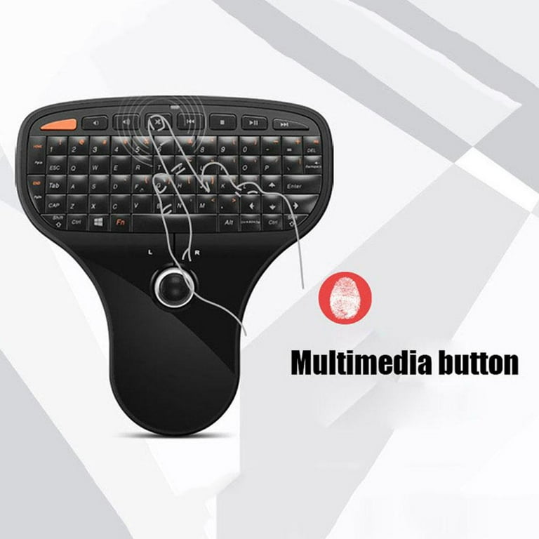 Wireless Mini Multimedia Trackball Keyboard