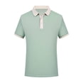 Afdoent Mens Polo Shirts Color Block Breathable Lapel Short Sleeve ...