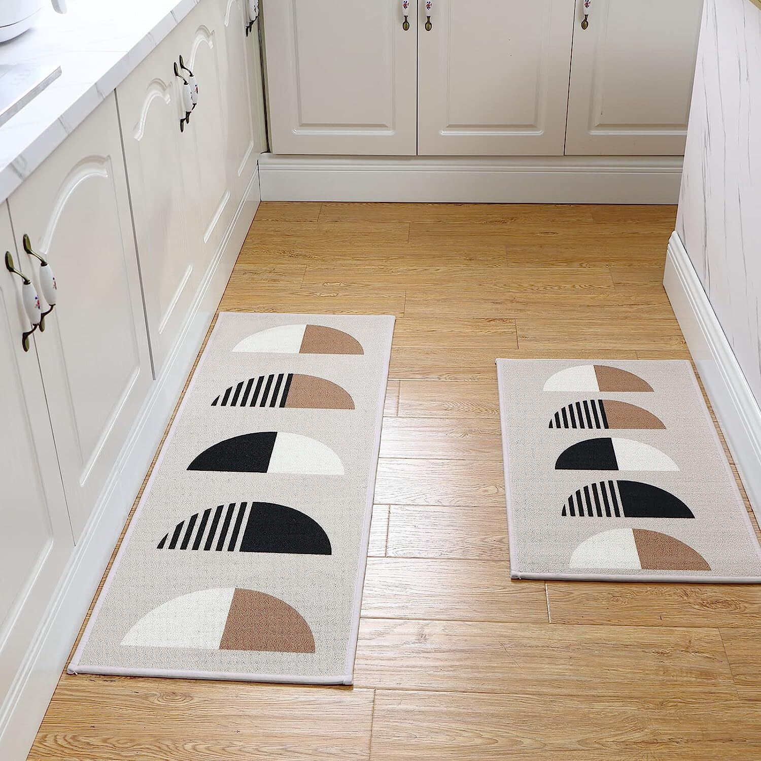 GALMAXS7 2 Rubber Kitchen Rugs and Mats Non Skid Boho Gray Kitchen ...