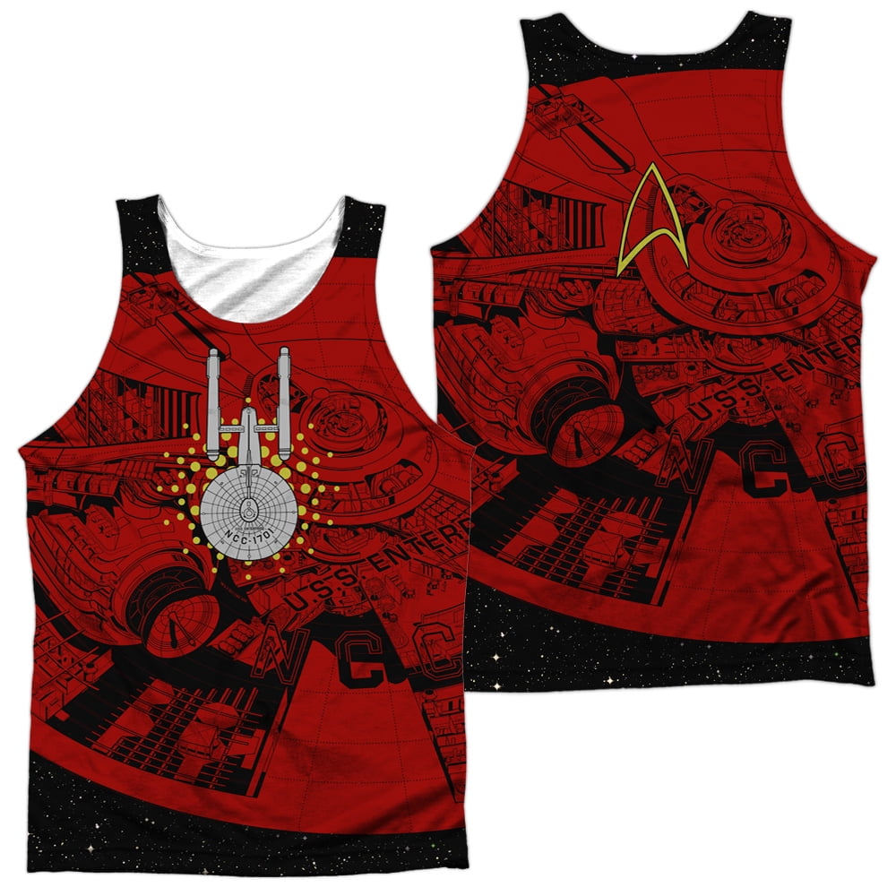 Star Trek Men's Uss Enterprise Schematic Mens Tank White - Walmart.com
