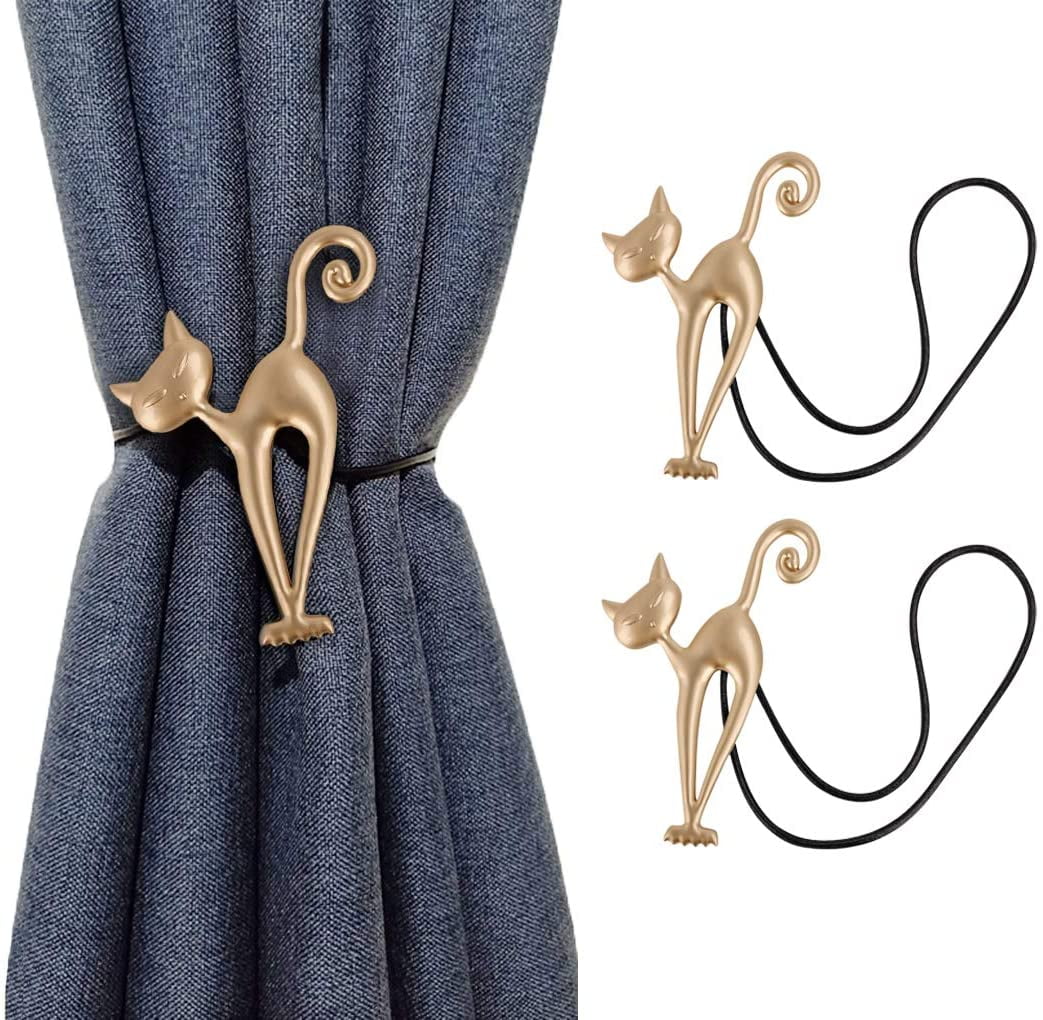 Creative Cat Magnetic Curtain Tiebacks Transparent Curtain Tiebacks Set ...
