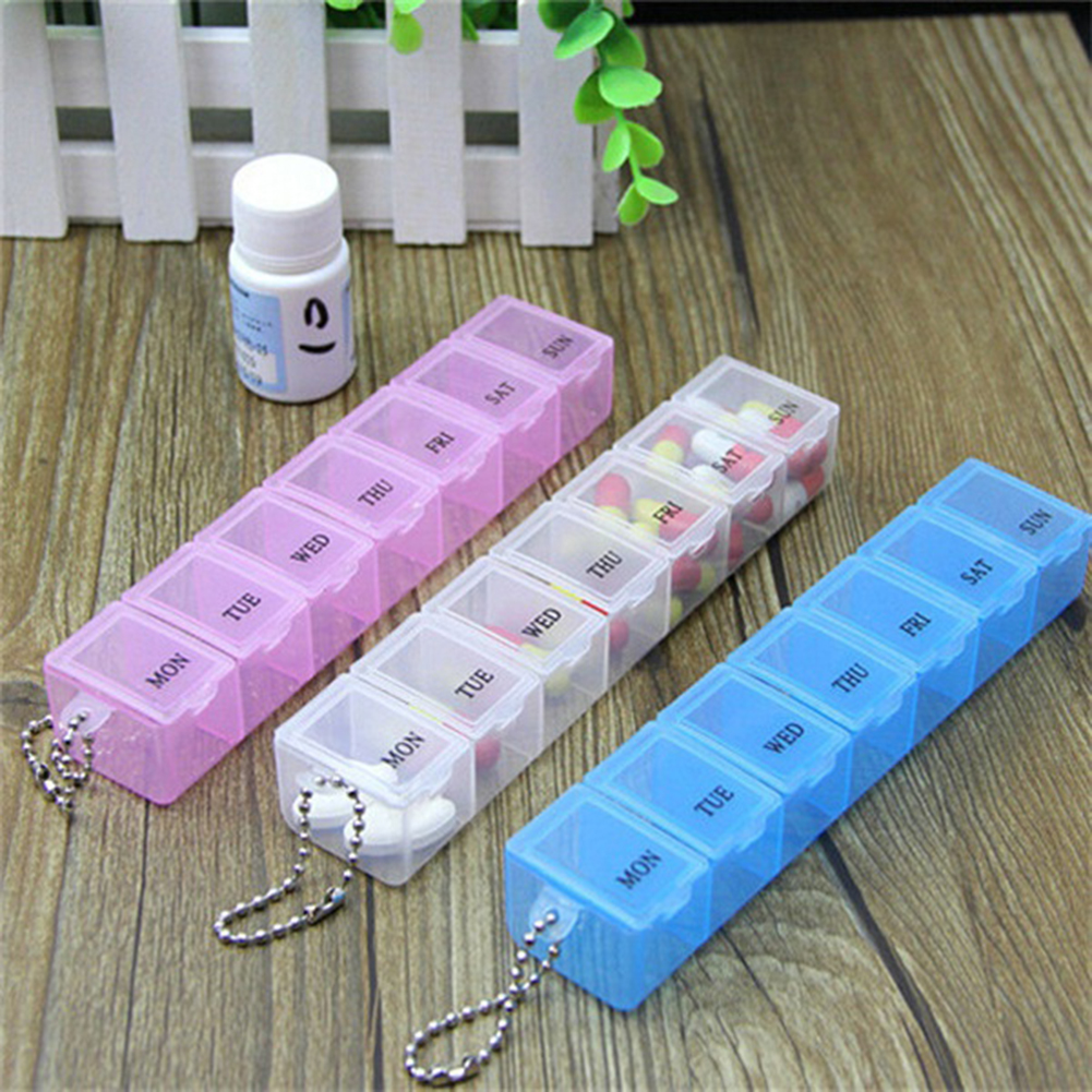GROFRY 7 Days Weekly Medicine Health Tablet Holder Storage Container ...