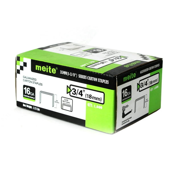 meite 16 Gauge 1-3/8-inch Crown 3/4-inch Leg Length Carton Closing ...