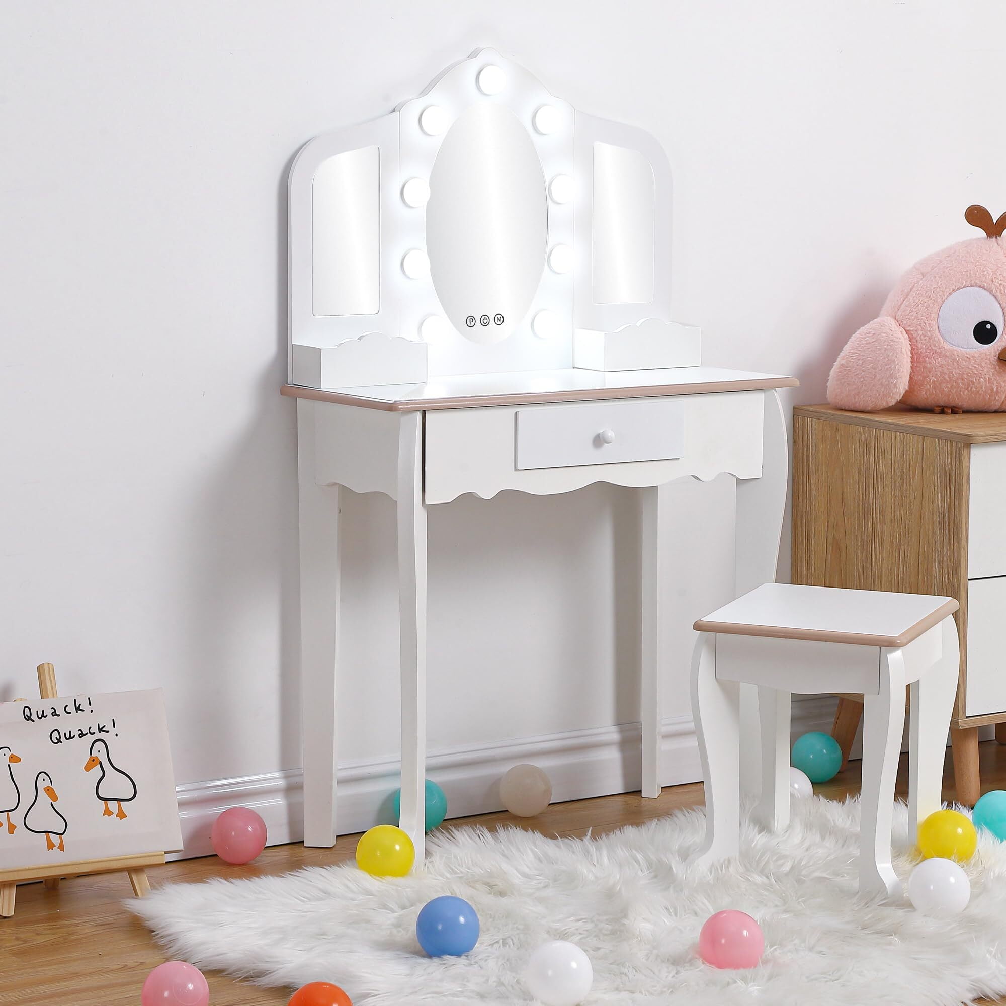 Click here for Jojoka Kids Vanity With 3 Mirrors And Stool  Makeu... prices