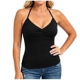 Besolor Womens Tank Tops with Built in Bra V Neck Sleeveless Backless ...