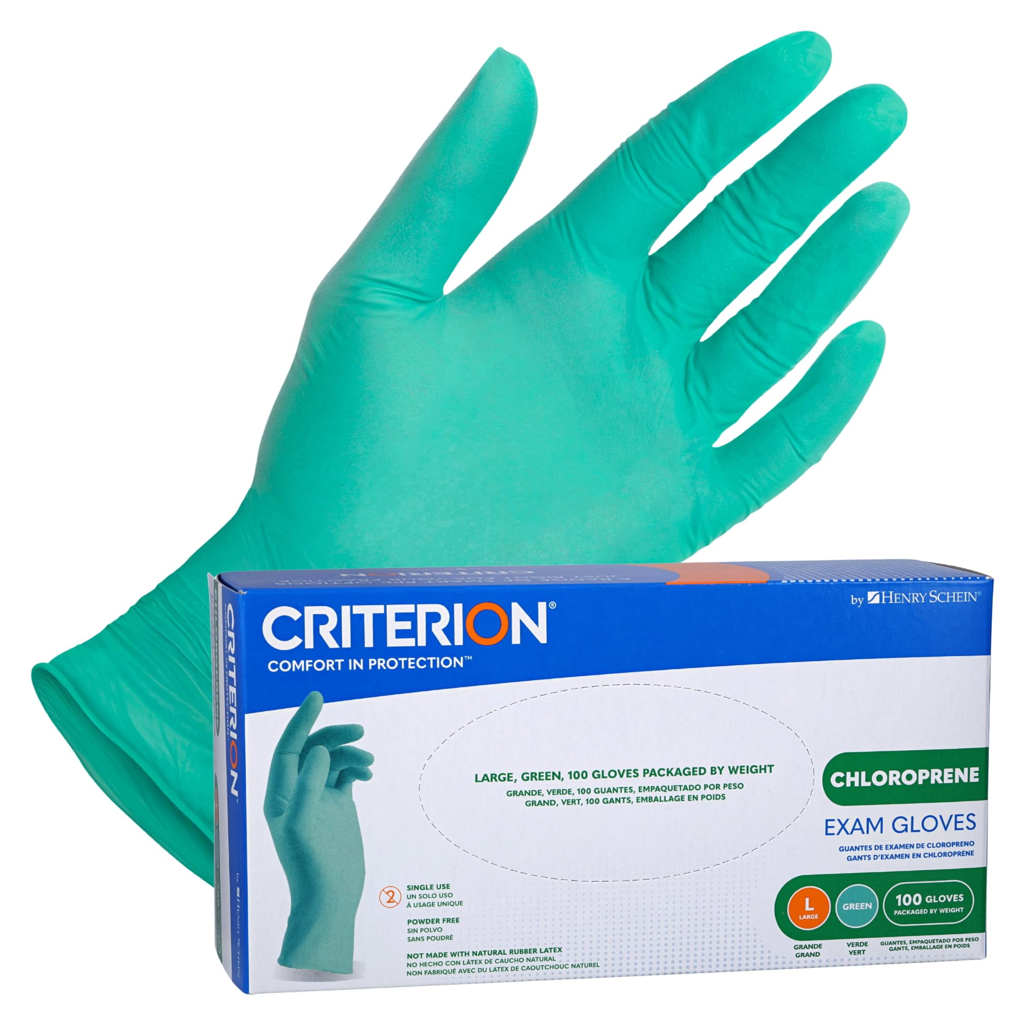 Guantes de examen Henry Schein Criterion, cloropreno, tamaño grande ...