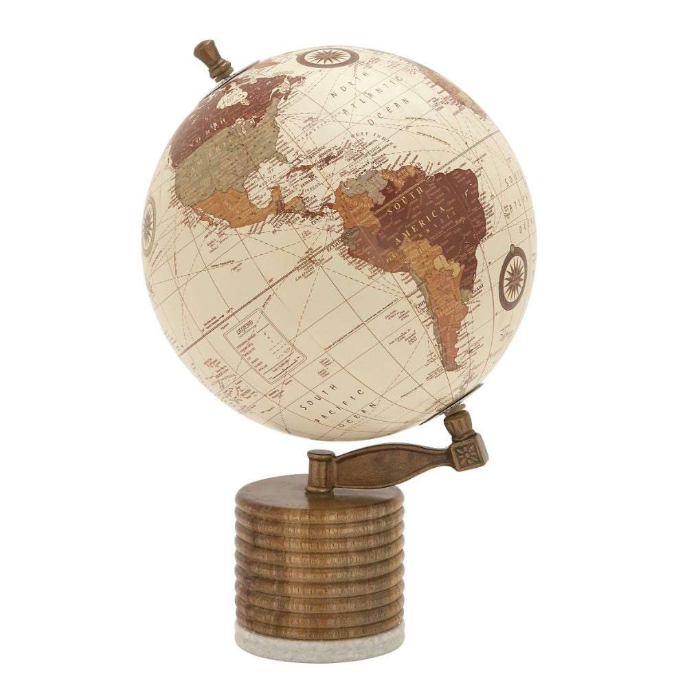 Stunning Wood Metal Marble Globe - Walmart.com