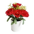 Artificial Peony Bonsai, Realistic Faux Potted Plants, No Watering or ...
