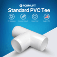 FORMUFIT 1-1/2" Tee Furniture Grade PVC Pipe Fittings, (1-7/8" Actual ...