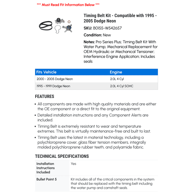 2005 Dodge Neon Interference Engine