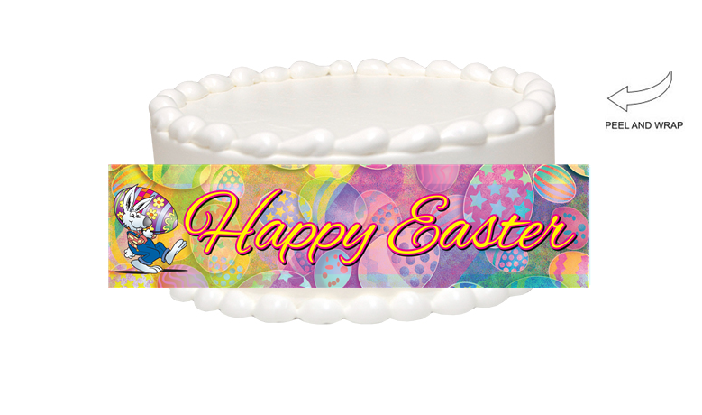 Happy Easter Edible Cake Side Photo Image Decoration - Walmart.com