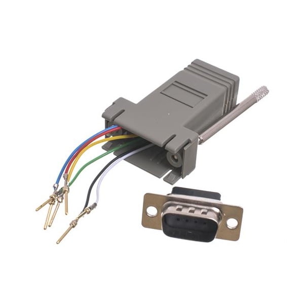 IEC DB09M-RJ4508-SH DB09 Male to RJ4508 Adapter Shielded with Metalized ...
