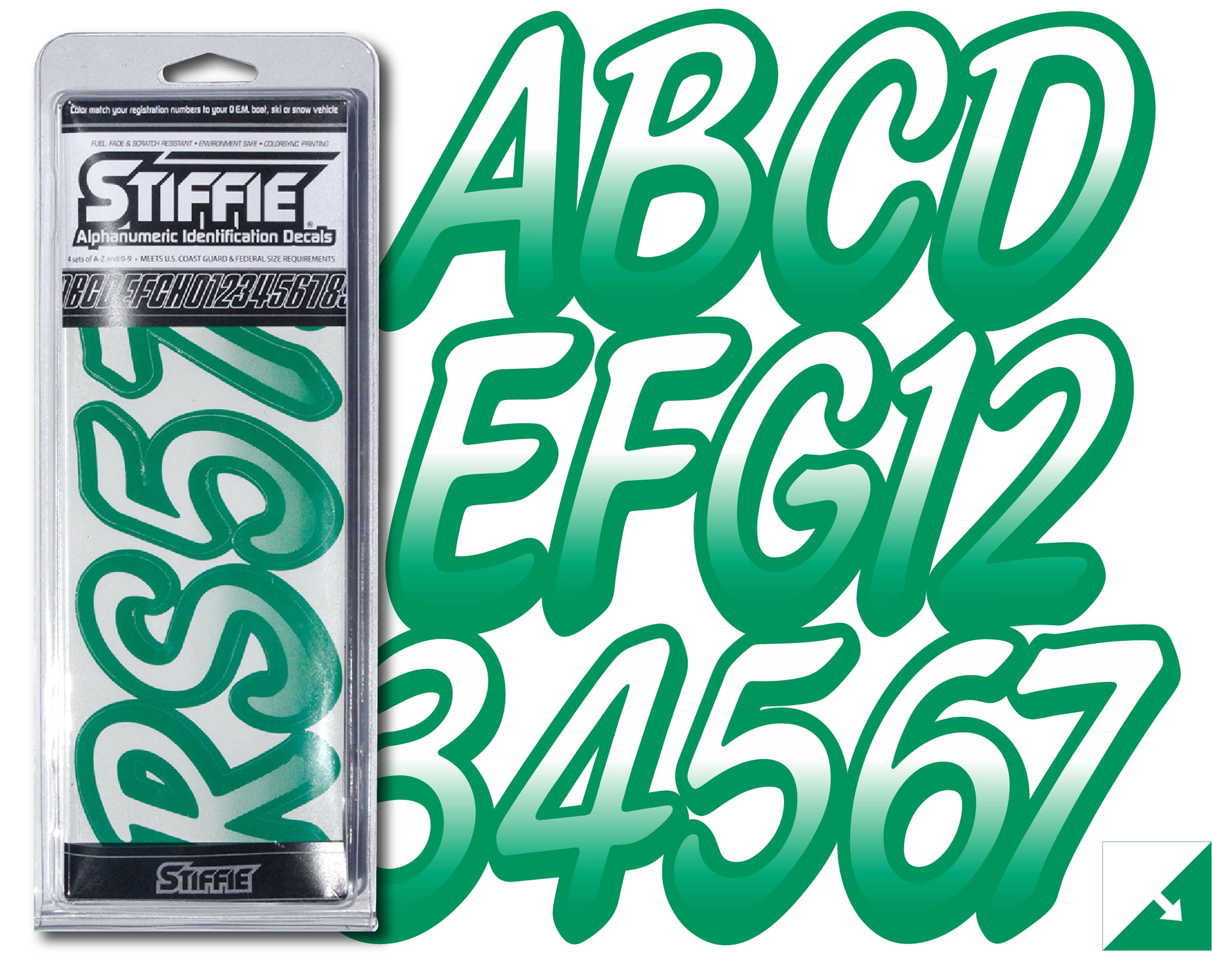 STIFFIE Whipline White / Teal 3" Alpha-Numeric Identification Custom ...