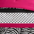 Gemma 4-Piece Pink Microfiber King/Cal King Stripe Zebra Print ...