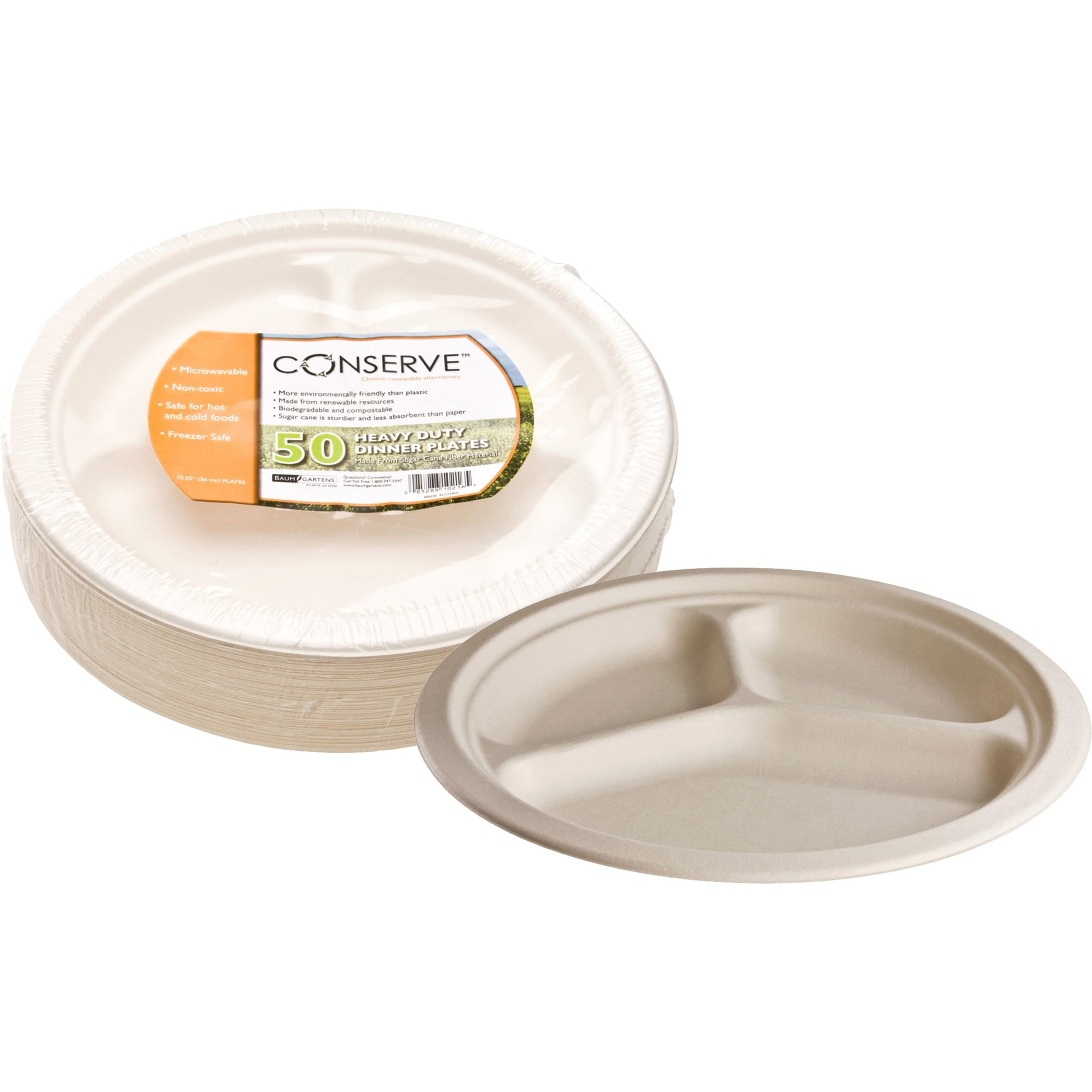 Conserve Conserve Heavy-duty 3-Compartment Plate - Walmart.com