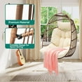 Dextrus Egg Lounge Chair Egg Chair With Stand Cushioned Wicker Pe