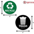 (Pack of 04) Recycle & Trash Stickers Indoor & Outdoor Trash Bin Decals ...