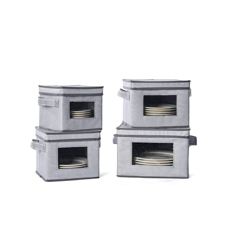 VENO 4 Sizes Dinnerware Storage Box w Lid and Handles, china Storage ...