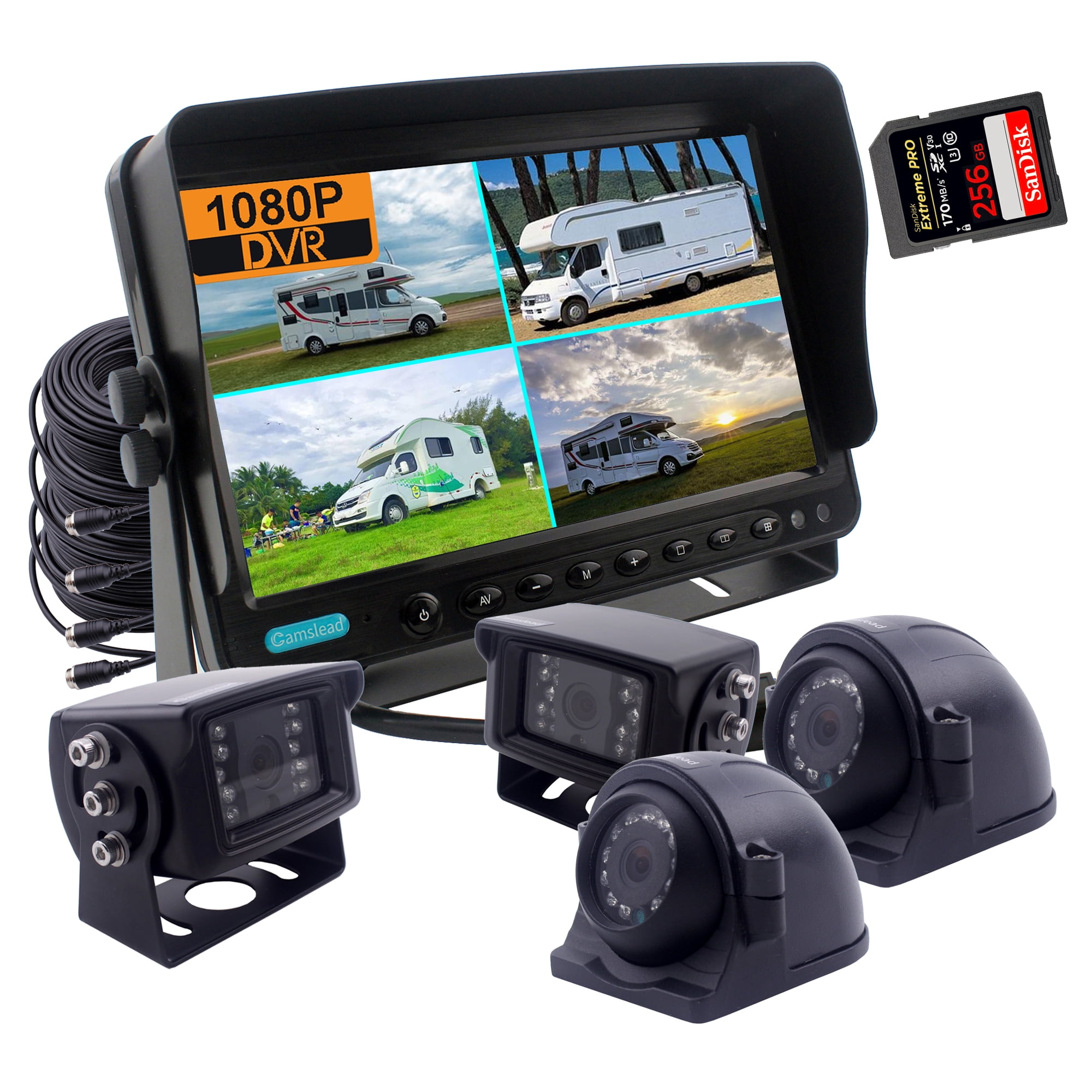 CAMSLEAD 7 Inch Monitor 1080P HD Rear View Camera System HD DVR ...