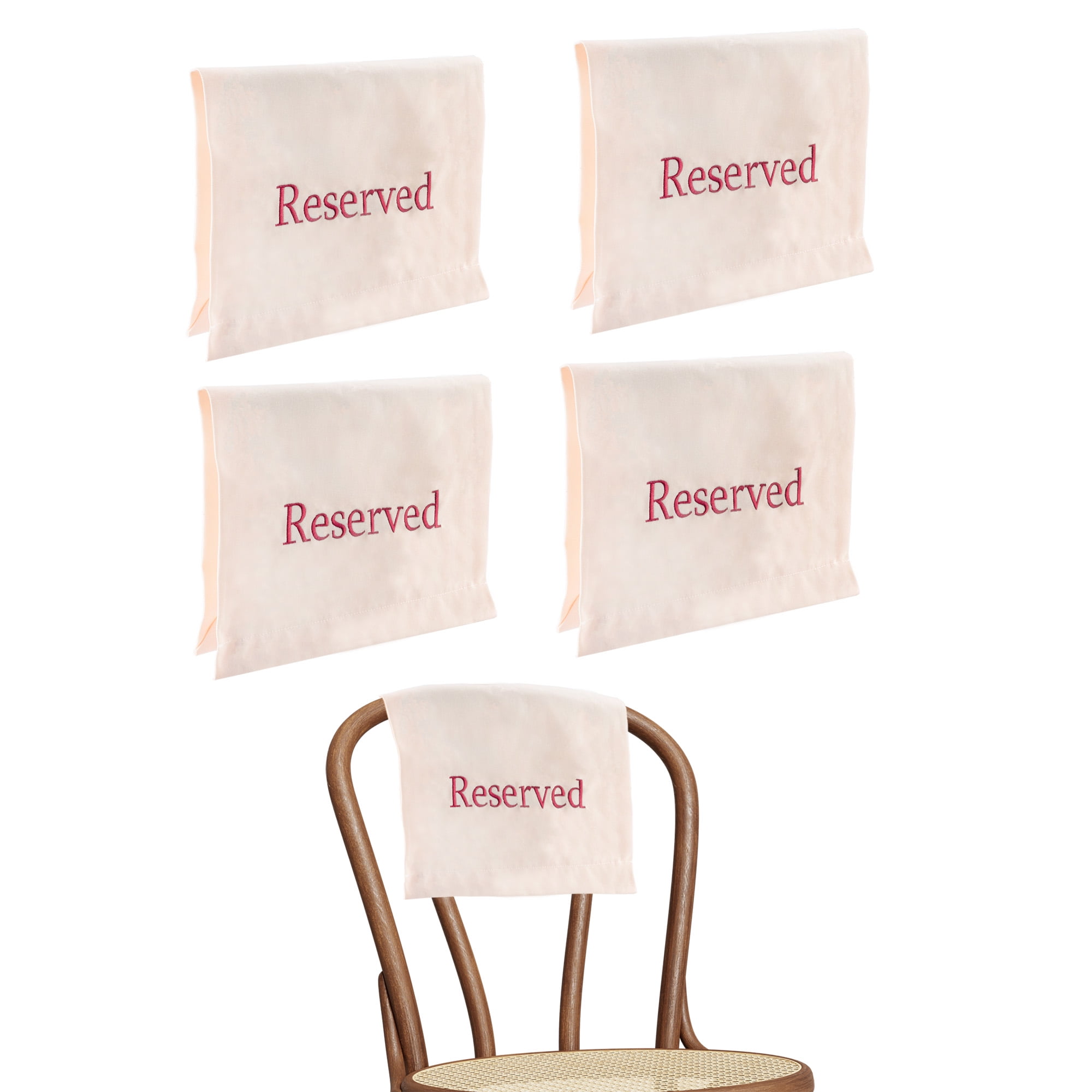 Darware Reserved Chair/Pew Cloths (4-Pack, Pink); Reserved Signs for ...