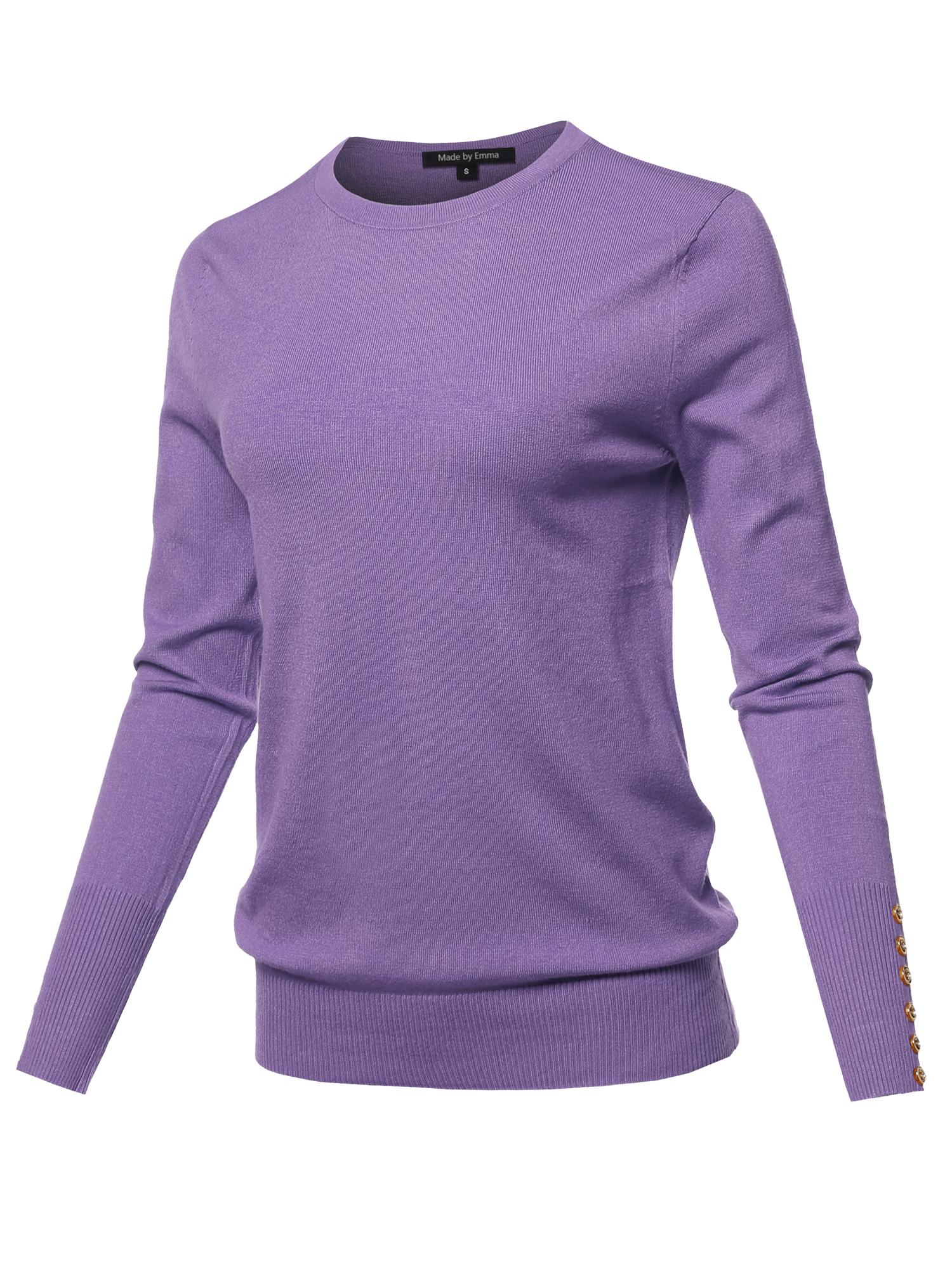 FashionOutfit Women's Casual quality With Gold Button Stretchy Crew ...