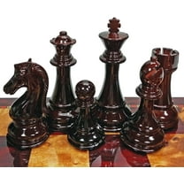 "Large Staunton Chess Set with 4 3/8"" King, Copper Gold Finish, 18 ...