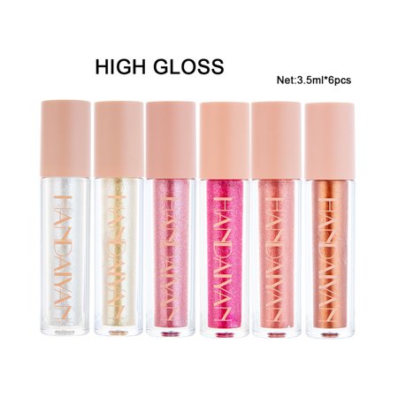 6 Colors Lip Gloss Set Metal Pearly Liquid Lipstick Moisturizing ...
