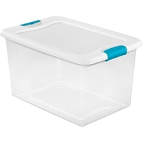 Sterilite 64 Qt Plastic Stackable Storage Organizer Bins, Clear, 48 ...