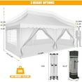 COBIZI 10X20 Pop up Canopy Tent with 6 Removable Side Walls Heavy Duty ...