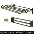 mDesign Steel Wall Mount Accordion Expandable Clothes Air Drying Rack ...