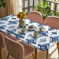 Bohemia Fitted Rectangle Tablecloth 32" x 72" Blue Argyle Pattern ...