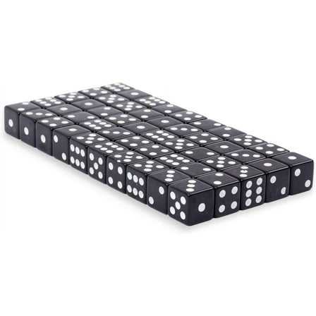 Brybelly 50-Pack Bulk Six Sided Dice Set, D6 Standard 16mm for Poker ...