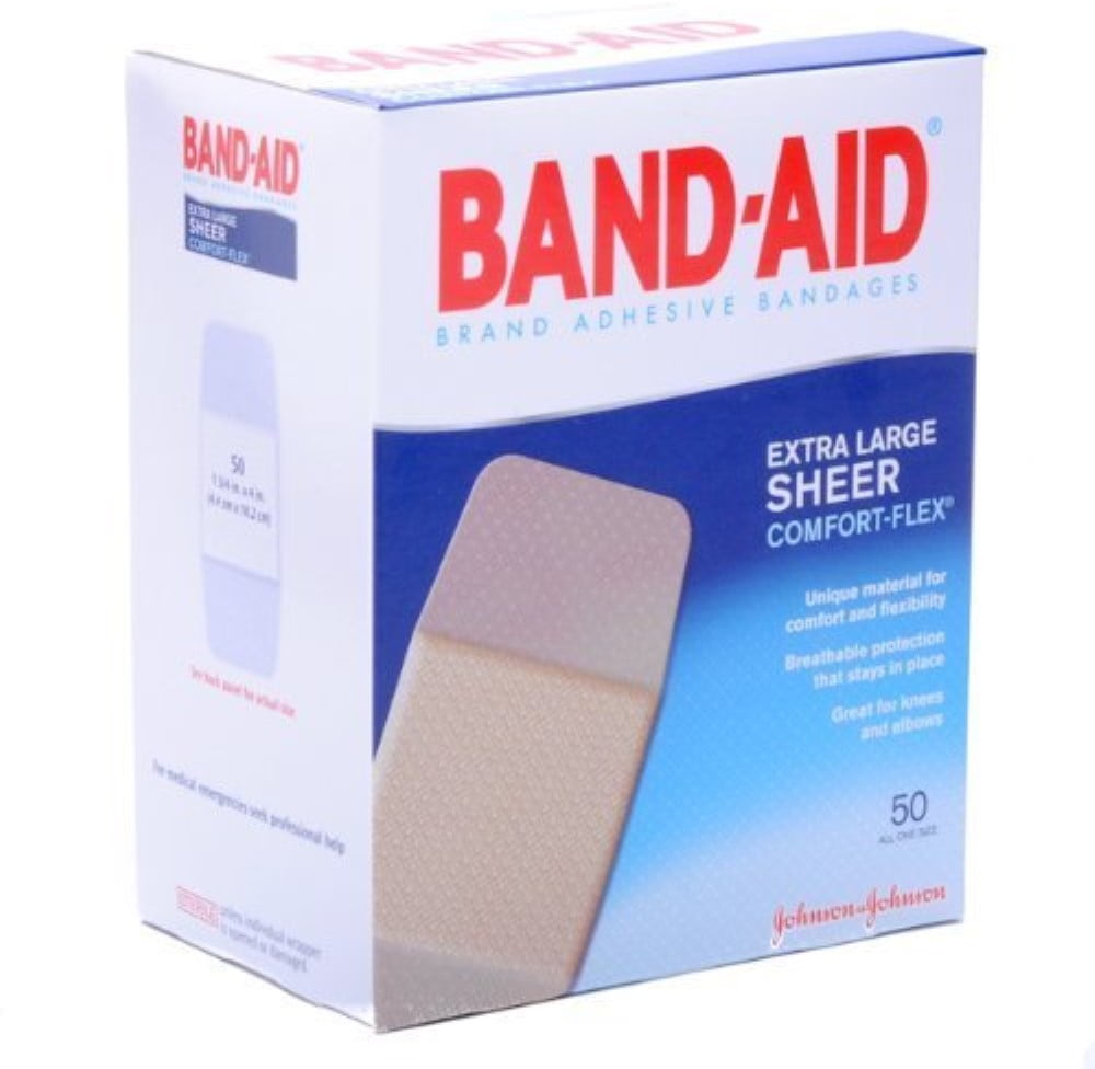 BAND-AID Extra Large Sheer Comfort-Flex 50 ea - Walmart.com