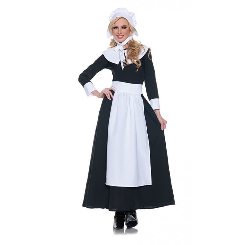 Pilgrim Woman Adult Costume Thanksgiving Black Dress Bonnet Colonial Pioneer New Walmart Canada