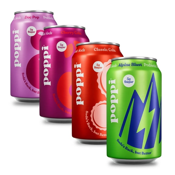 Poppi Shirley Temple Prebiotic Soda, 12 oz, 12 pack cans - Walmart.com